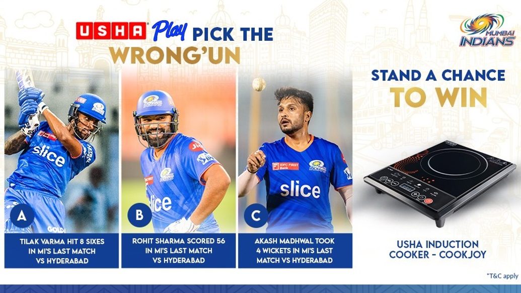Contest 2 | 2024 Season: Win USHA Induction Cooker - Mumbai Indians
