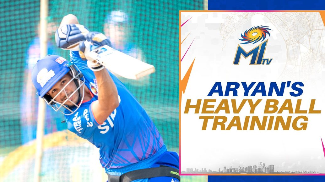 Aryan Juyal's bat speed drills | Mumbai Indians - Mumbai Indians