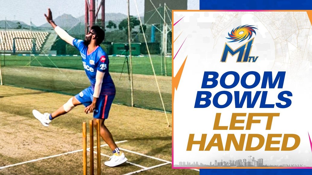 Jasprit Bumrah bowling with his left arm | Mumbai Indians - Mumbai Indians