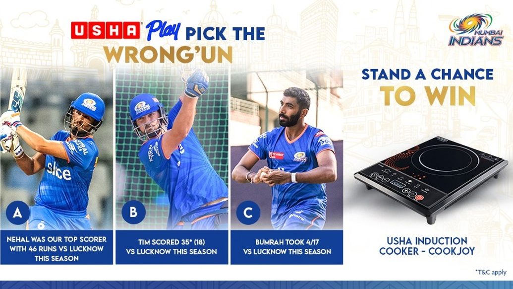 Contest 14 | 2024 Season: Win USHA Induction Cooker - Mumbai Indians